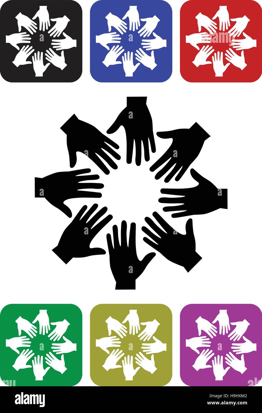 Group Works Hands Stock Vector Image & Art - Alamy