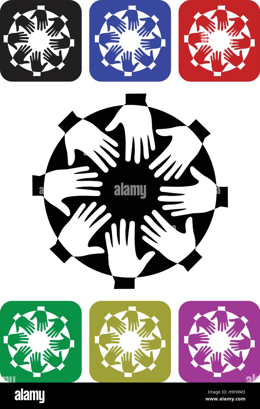 Group Works Hands Stock Vector Image & Art - Alamy