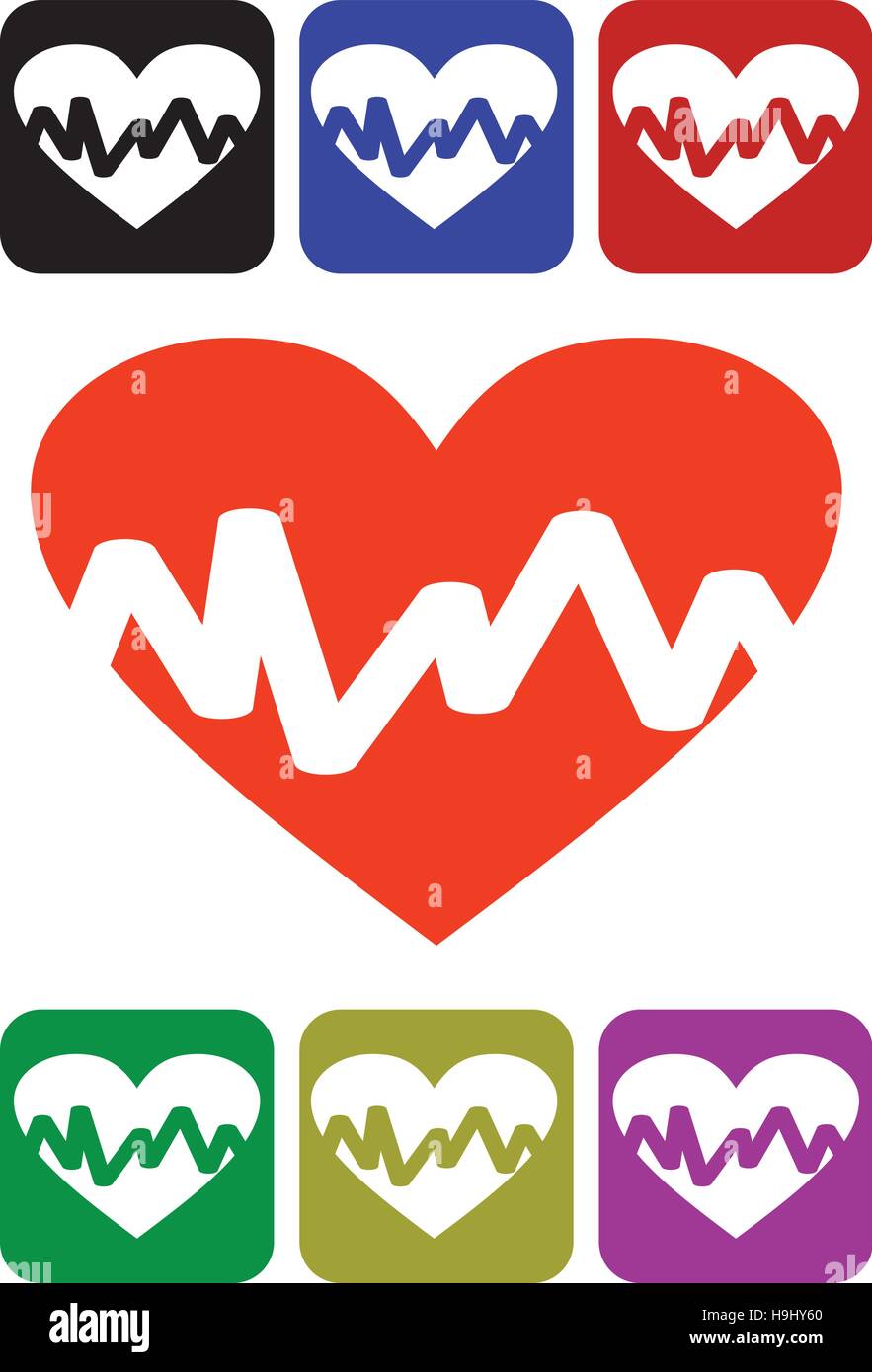 Red symetric hearts Stock Vector Image & Art - Alamy