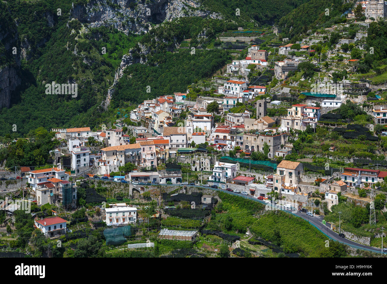 The historic town of Ravello on the Amalfi coast in Campania, Italy ...