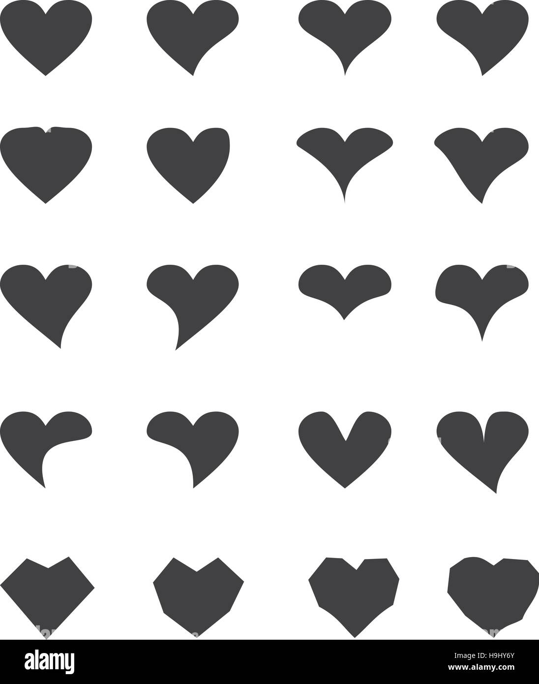 Heart symbol set Stock Vector Image & Art - Alamy