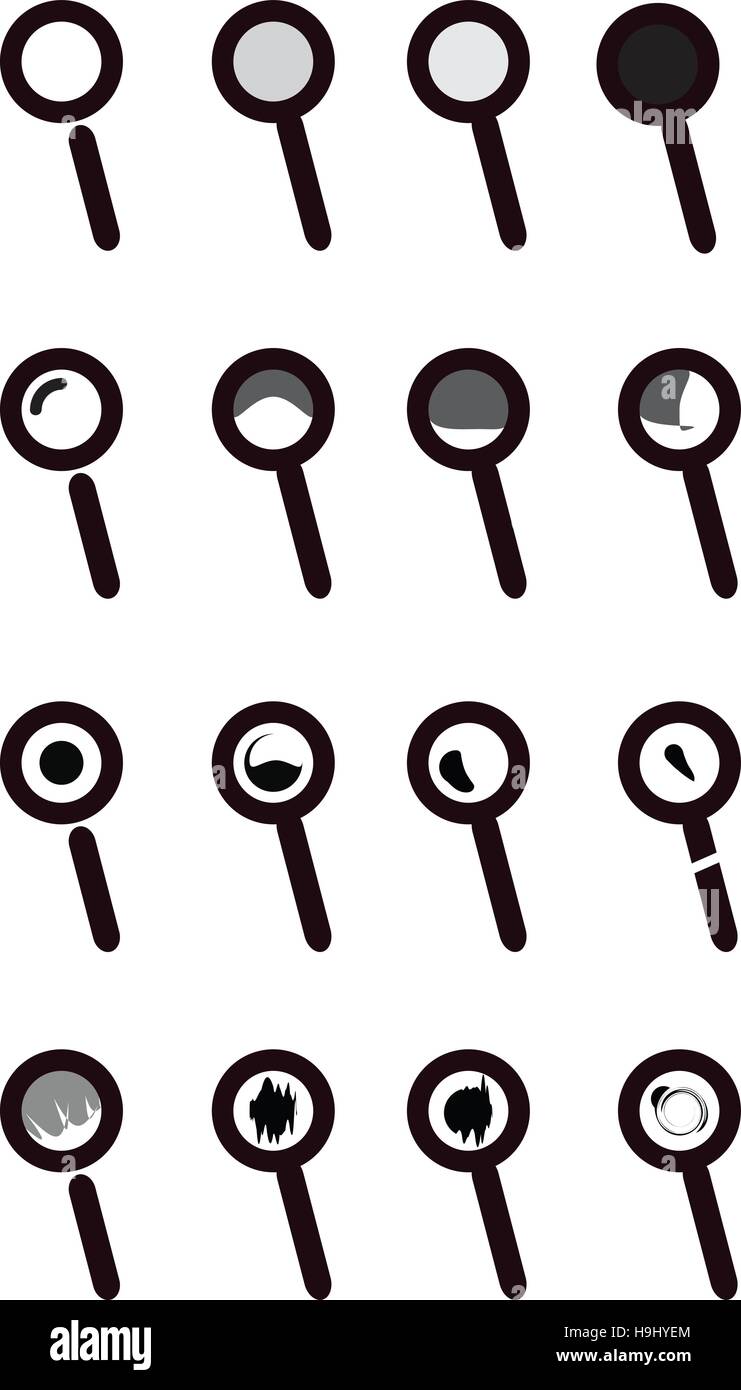 Magnifier graphic black white Stock Vector Images - Alamy