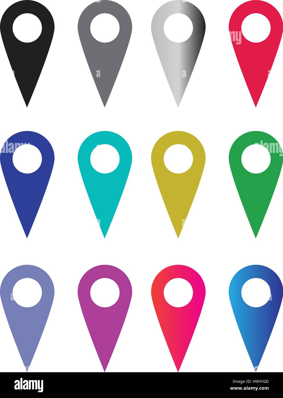 Map Pointer Set Stock Vector Image & Art - Alamy