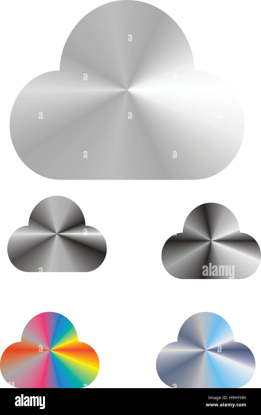 Metallic cloud button Stock Vector Image & Art - Alamy