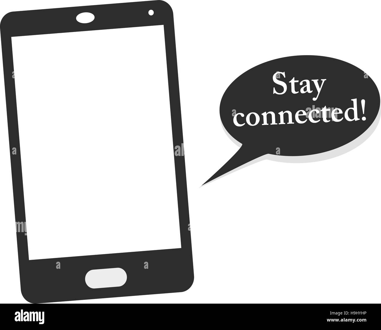 Mobile phone saying Stay connected! Stock Vector Image & Art - Alamy