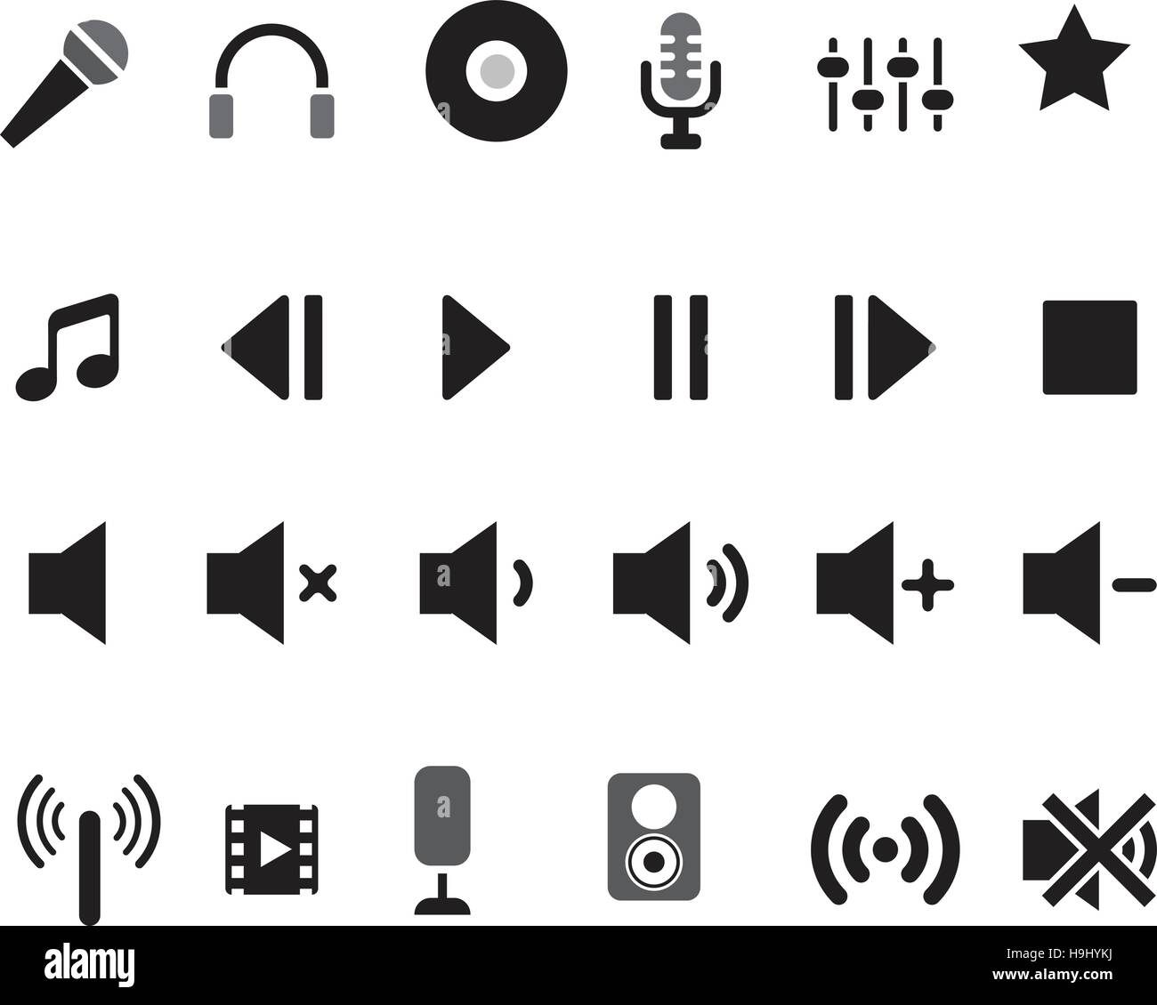 Music icon set Stock Vector Image & Art - Alamy