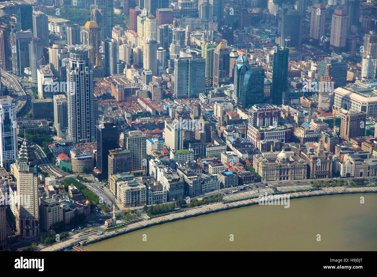 China, Shanghai, The Bund, aerial view Stock Photo - Alamy