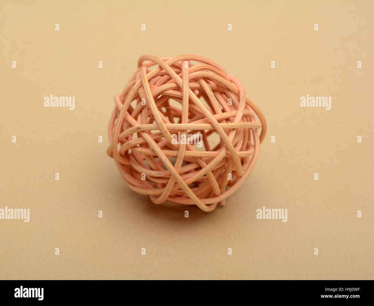 Woven wicker or bamboo ball used for decorating Stock Photo - Alamy