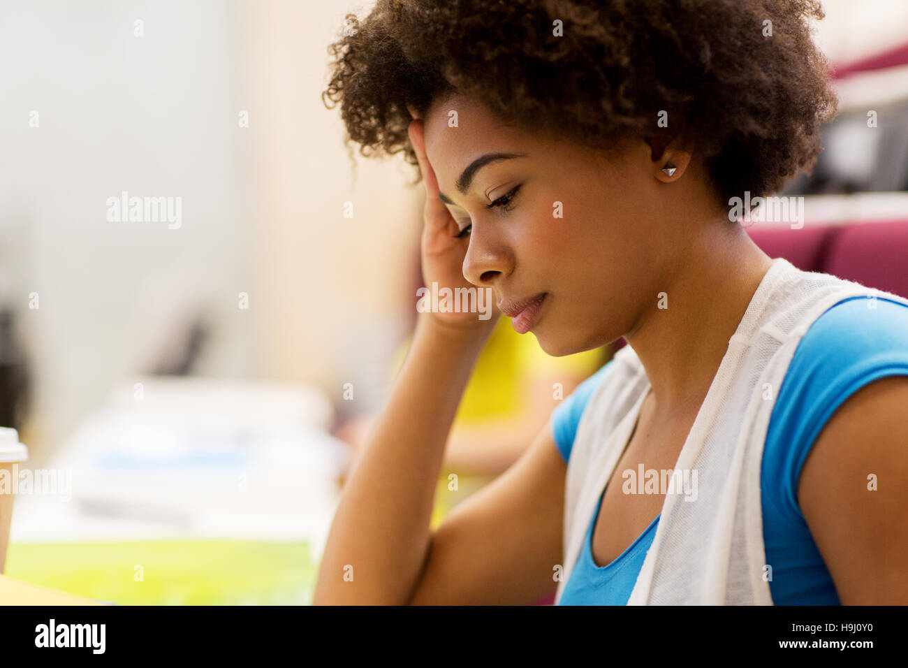 African american student sad study hi-res stock photography and images ...