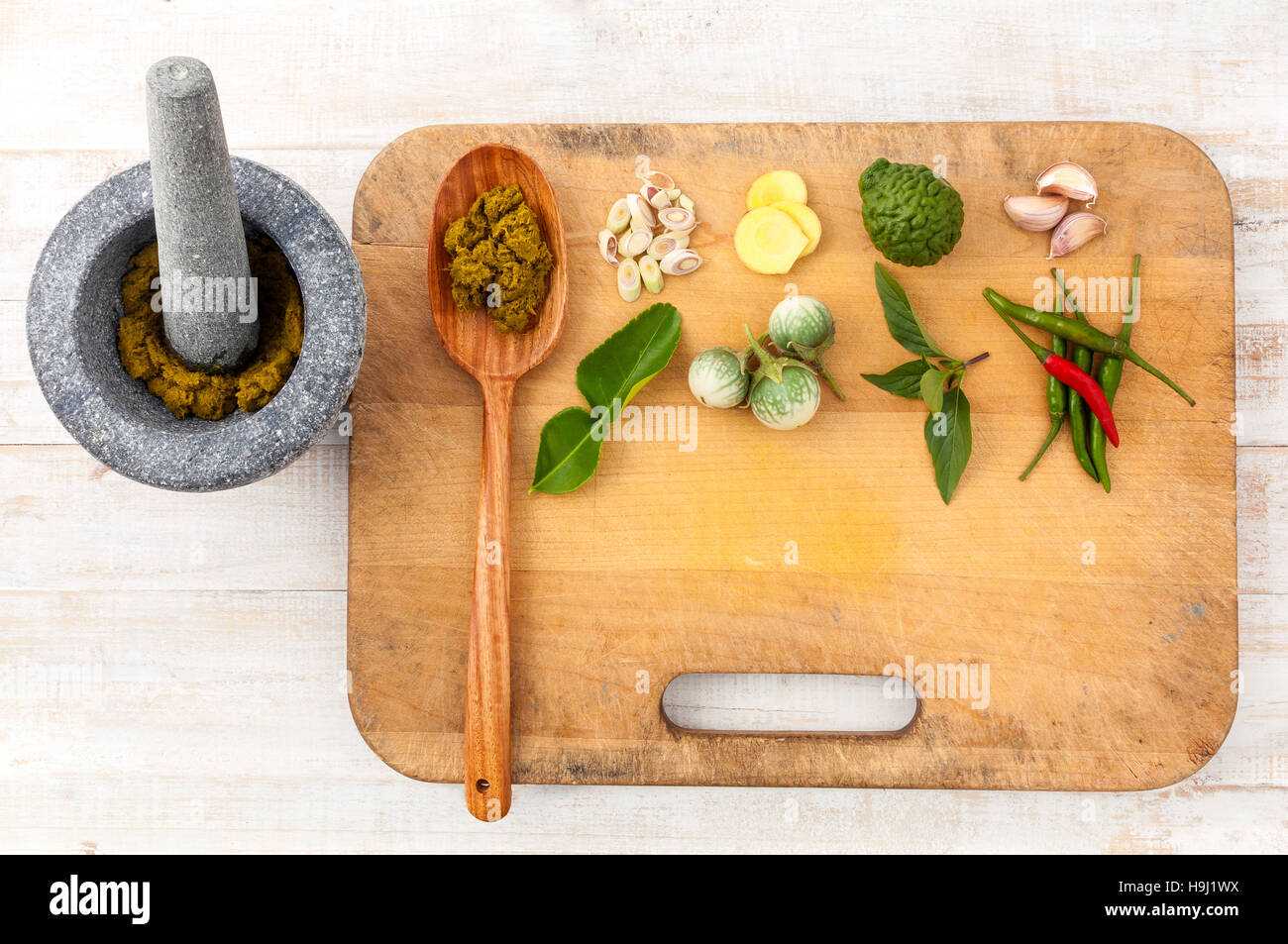 Thai food Cooking ingredients. - Paste of thai popular food Stock Photo ...