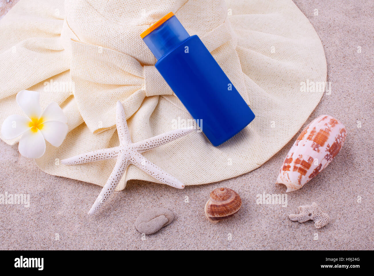 Summer setting up on wooden panel for summer blackground Stock Photo ...