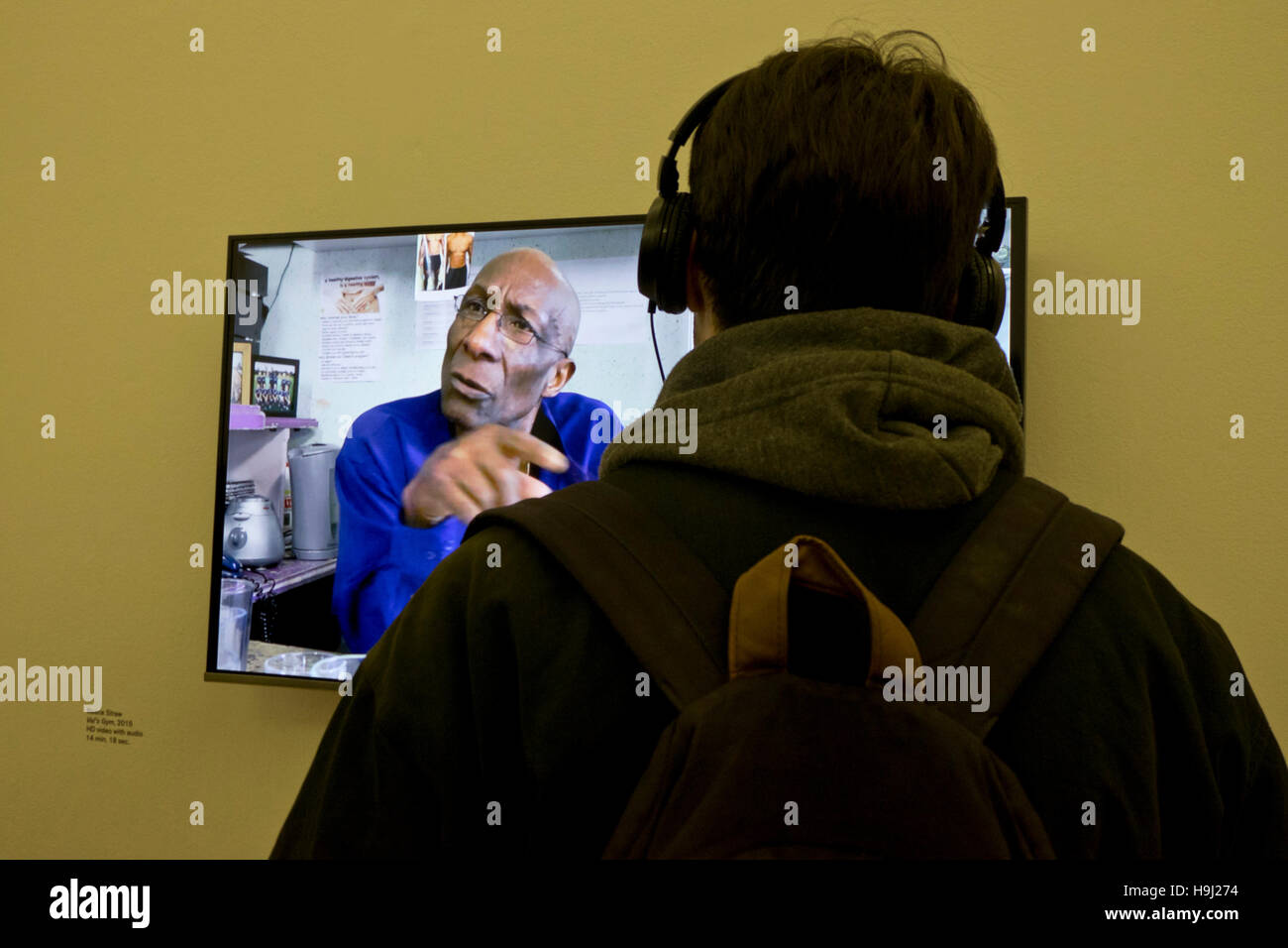 Visitor to the Bloomberg New Contemporaries Prize exhibition at the ...