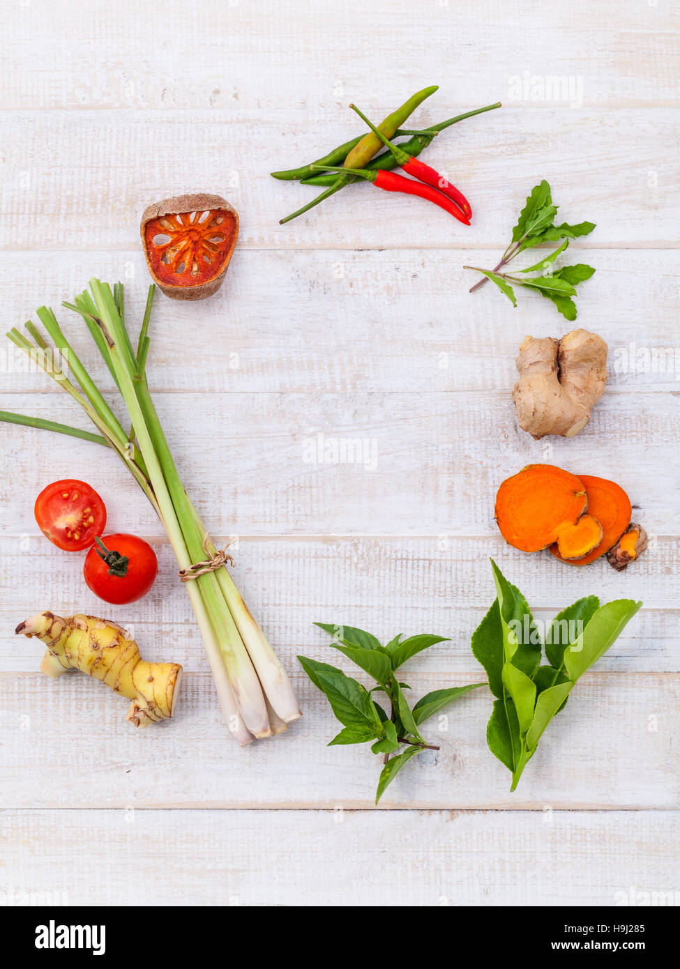Clean food idea set up on wooden table Stock Photo - Alamy