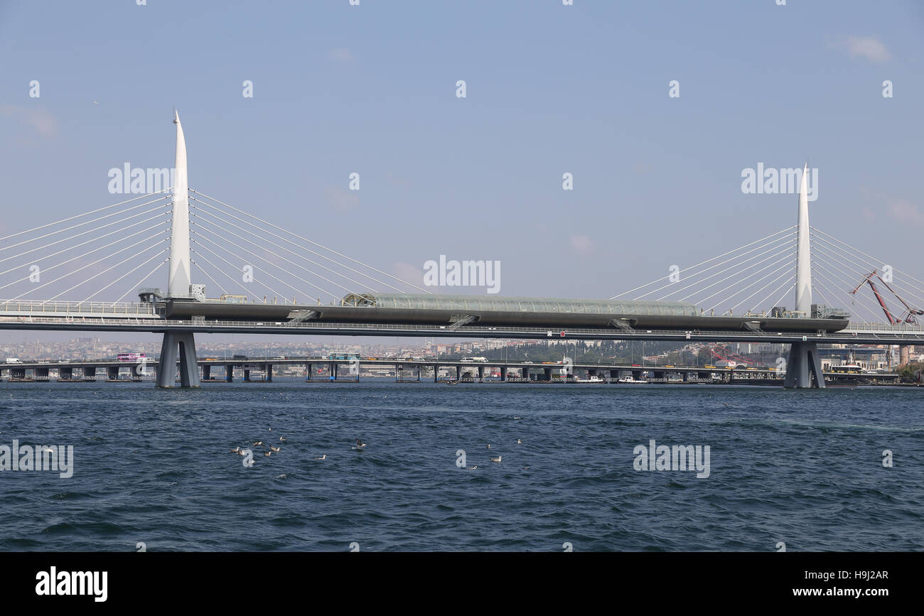 Golden horn metro bridge in istanbul city hi-res stock photography and ...