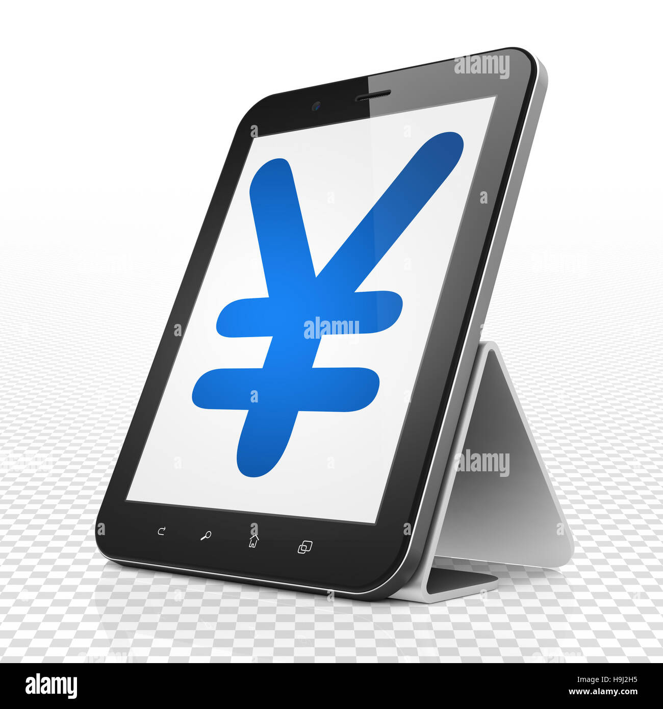 Money concept: Tablet Computer with Yen on display Stock Photo - Alamy