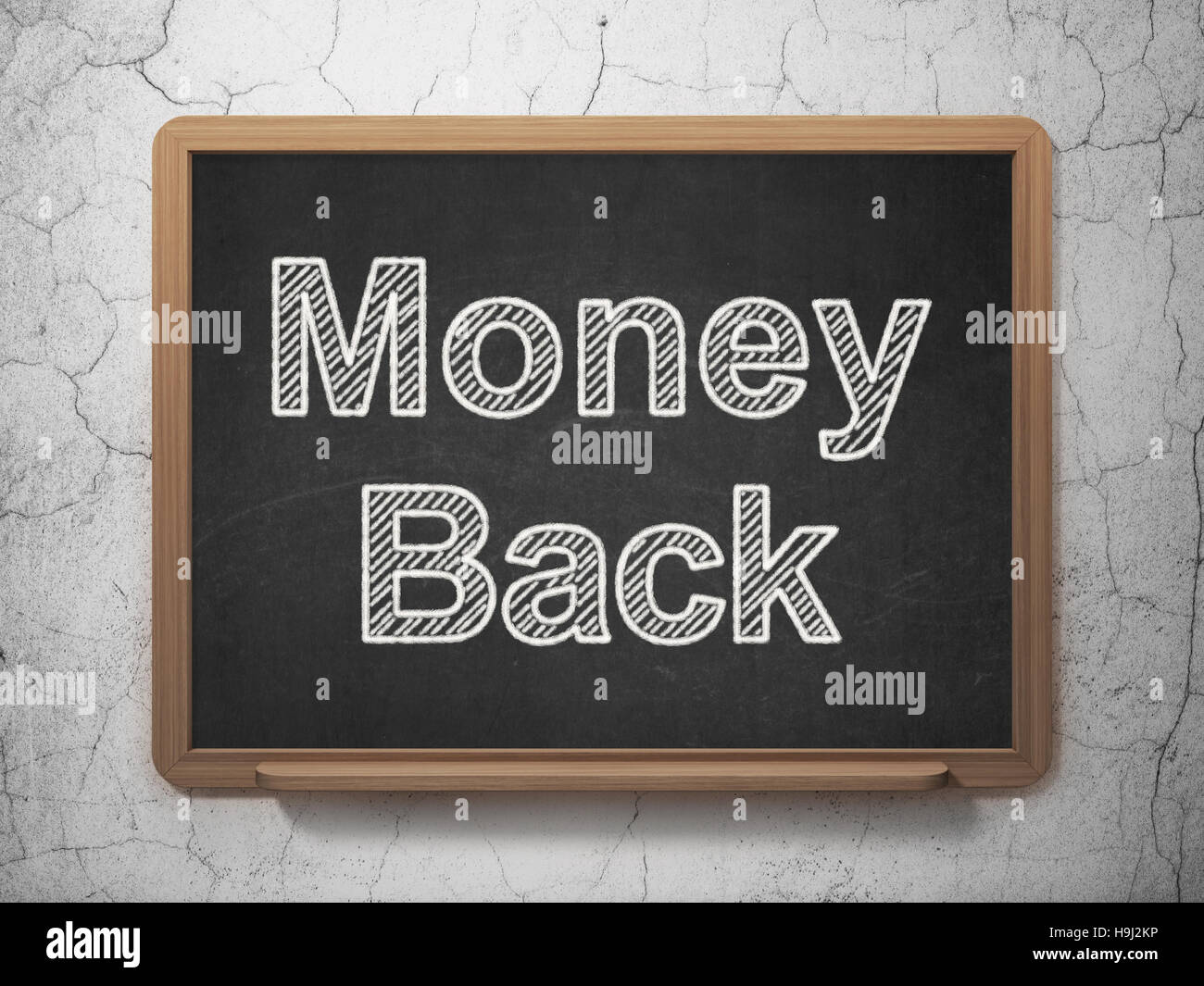 Finance concept: Money Back on chalkboard background Stock Photo - Alamy