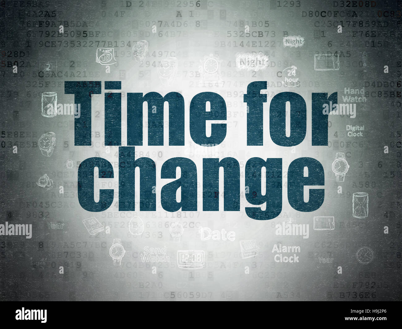 Timeline concept: Time for Change on Digital Data Paper background ...