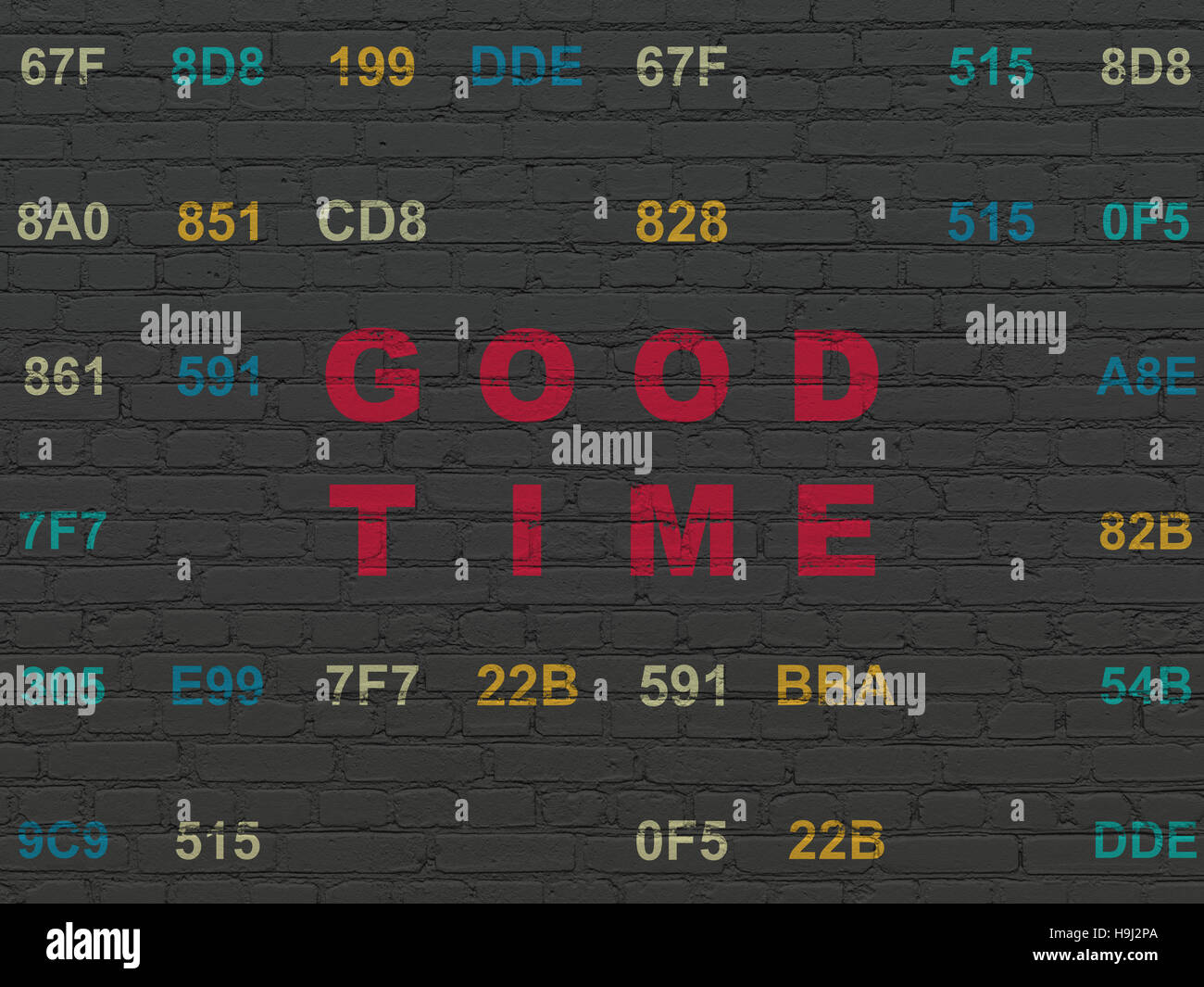Time concept: Good Time on wall background Stock Photo - Alamy