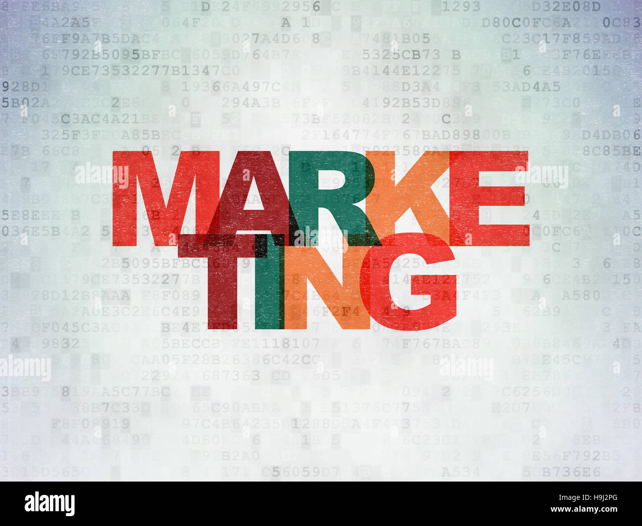 Advertising concept: Marketing on Digital Data Paper background Stock ...