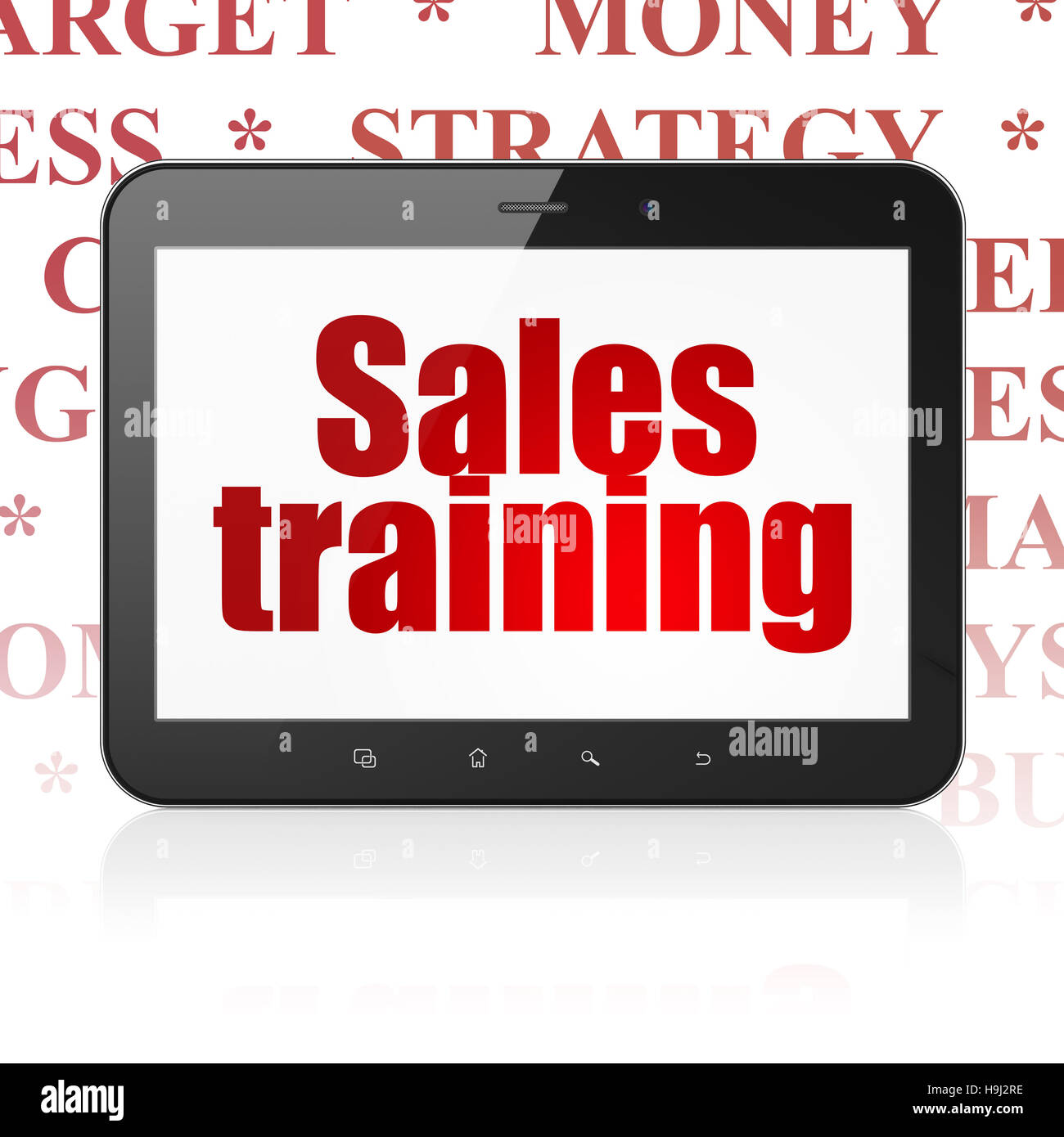 Advertising concept: Tablet Computer with Sales Training on display ...