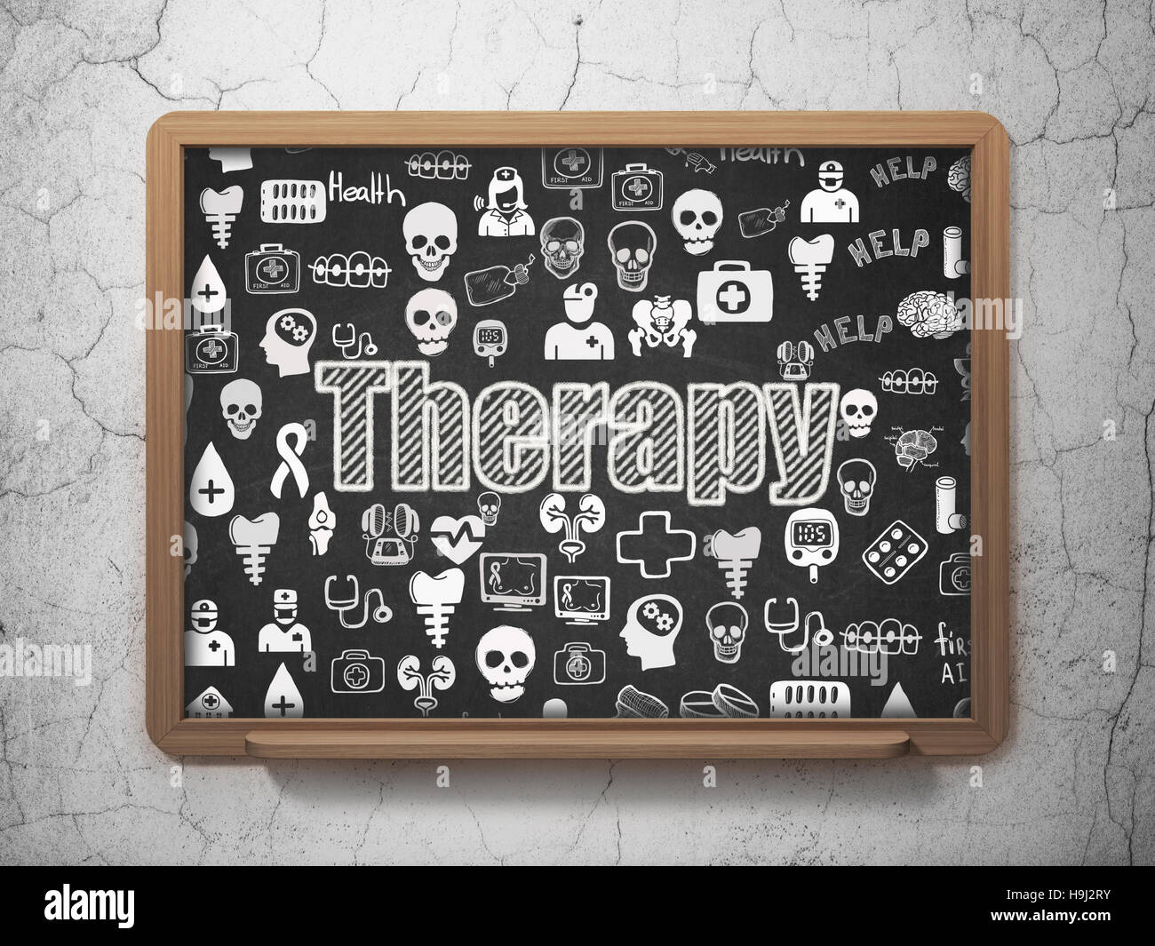 Medicine concept: Therapy on School board background Stock Photo - Alamy