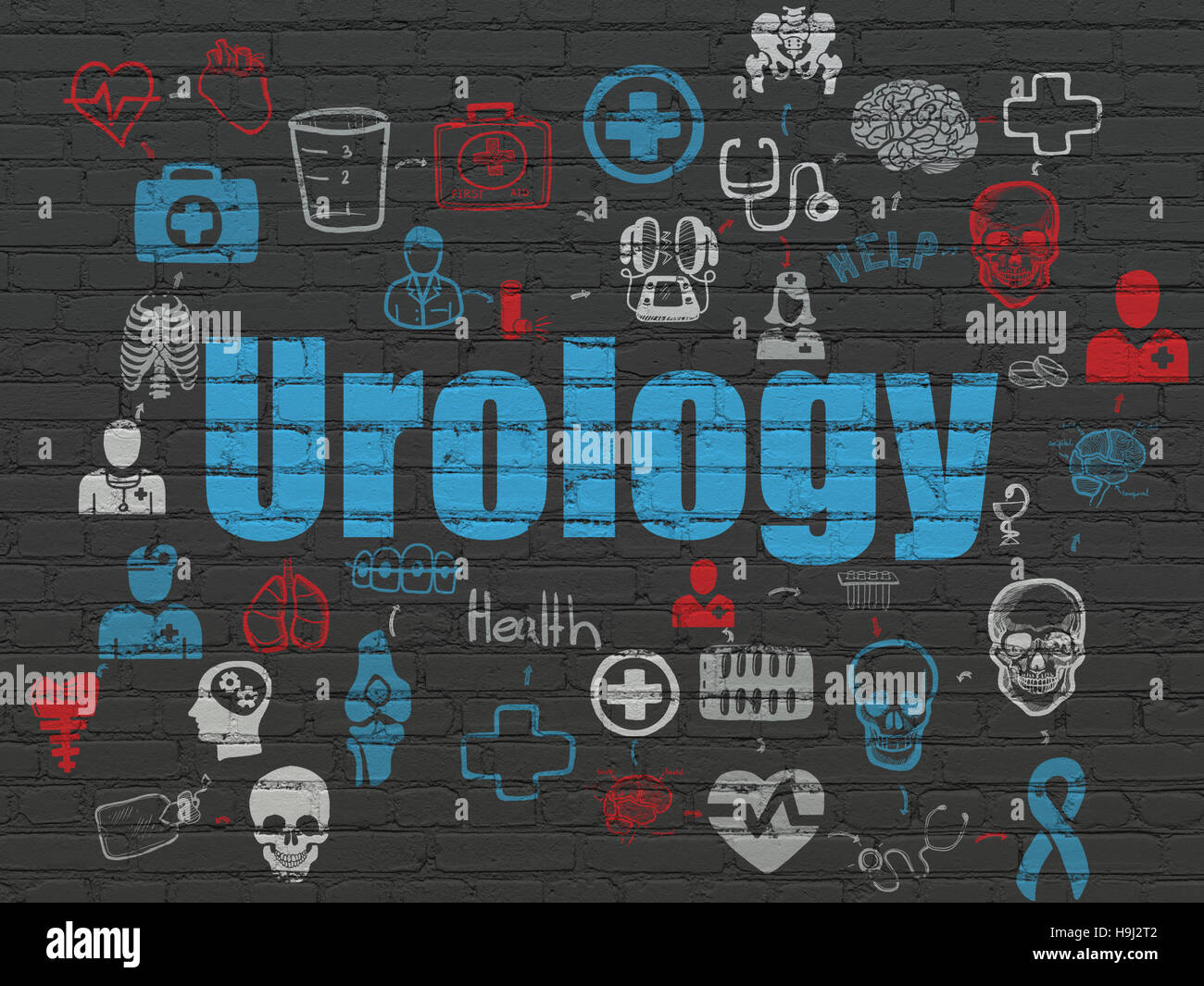 Medicine concept: Urology on wall background Stock Photo - Alamy