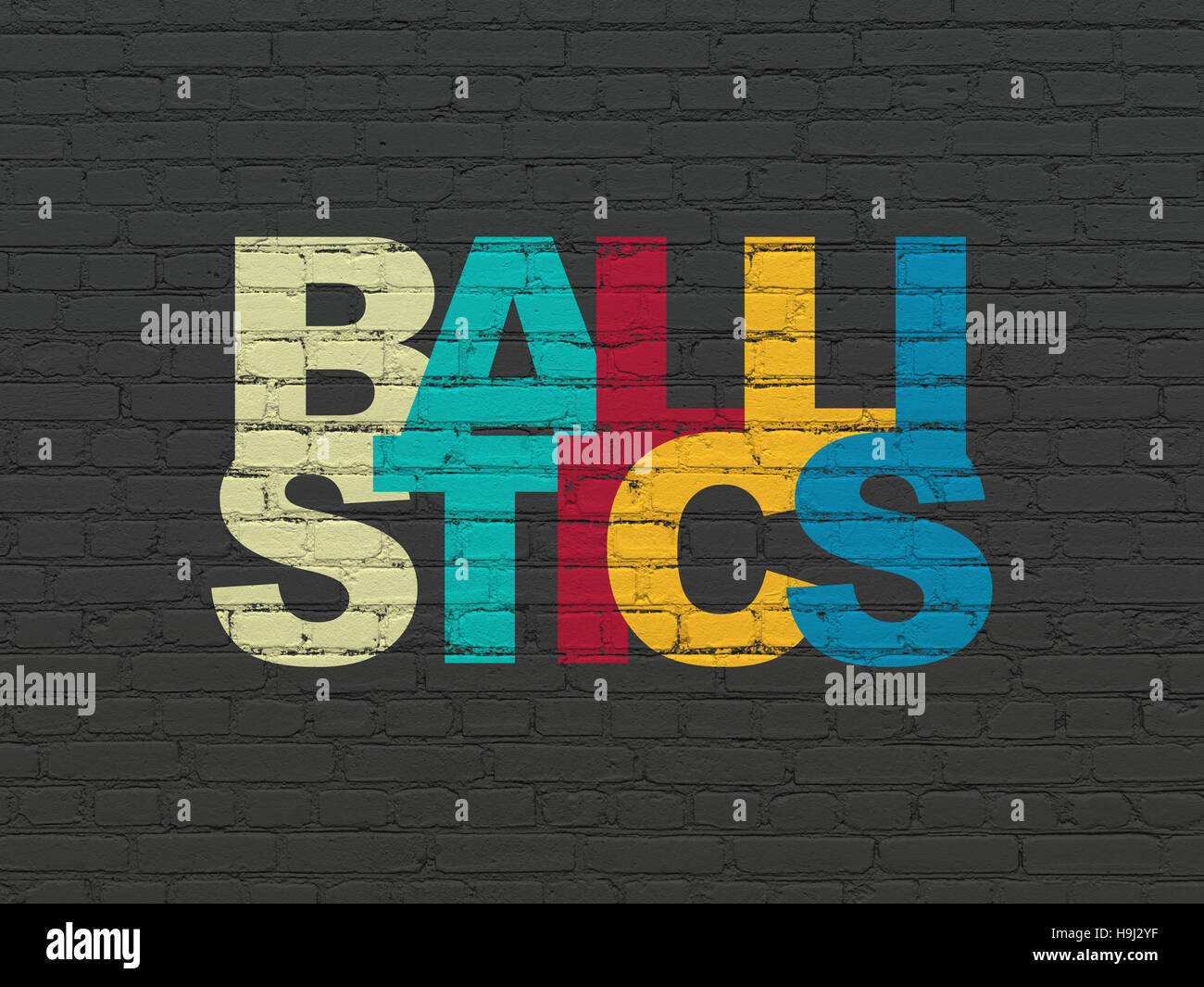 Science concept: Ballistics on wall background Stock Photo - Alamy