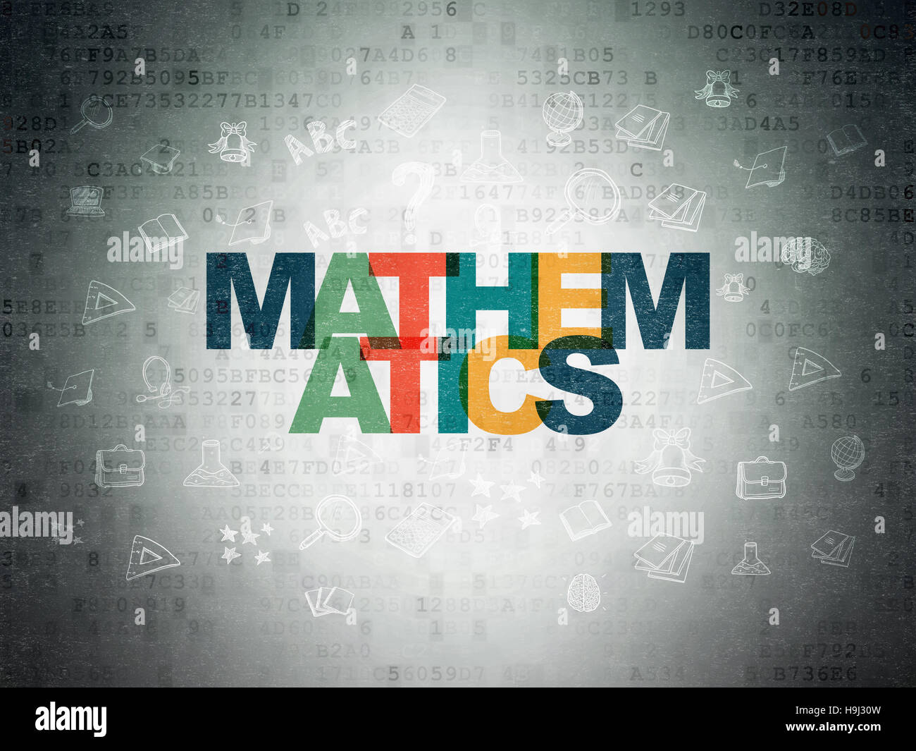 Education concept: Mathematics on Digital Data Paper background Stock ...