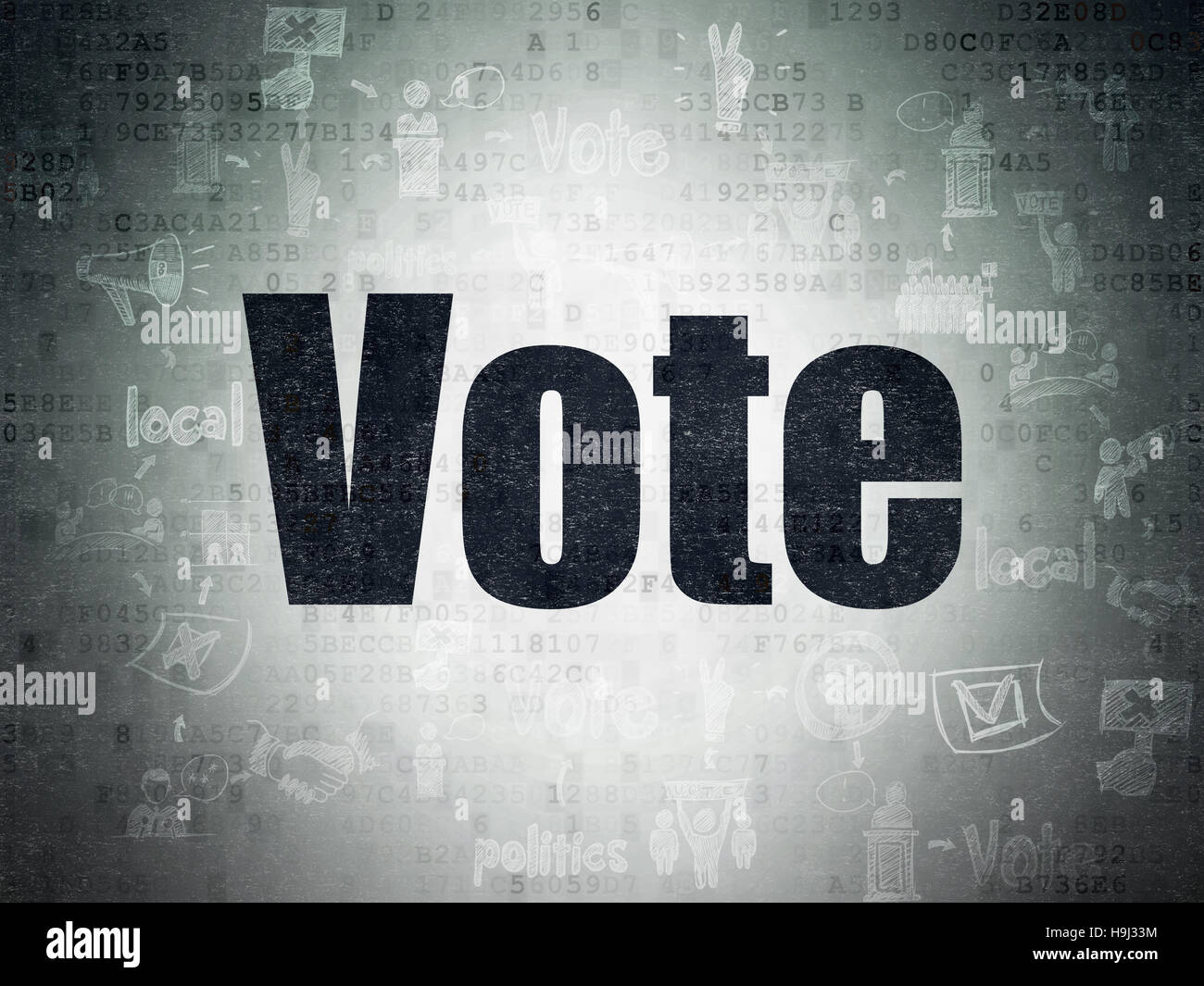 Political concept: Vote on Digital Data Paper background Stock Photo ...