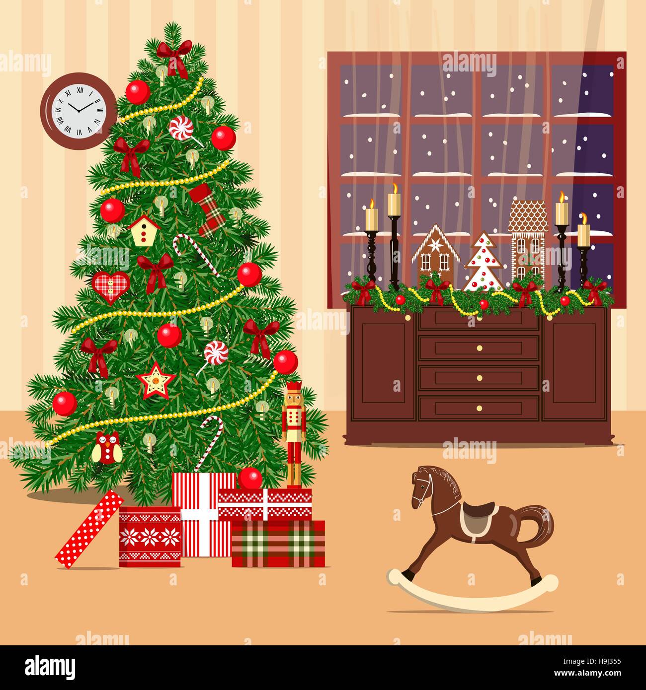 Christmas gingerbread house tree Stock Vector Images - Alamy