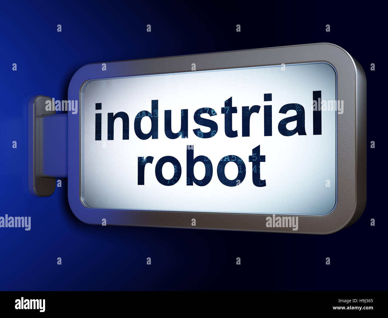 Industry concept: Industrial Robot on billboard background Stock Photo ...