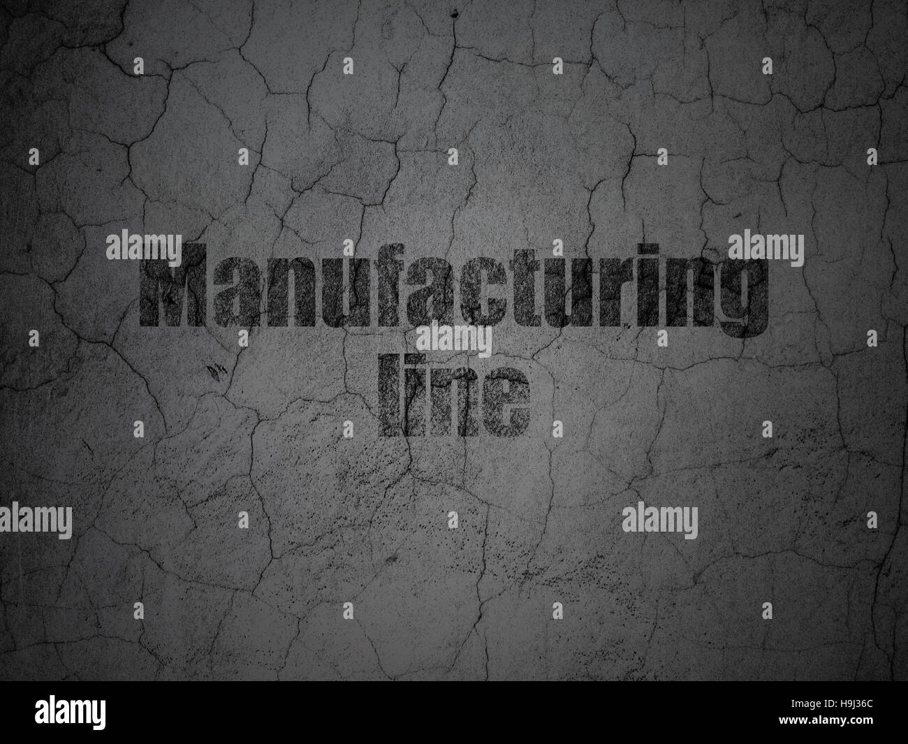 Industry concept: Manufacturing Line on grunge wall background Stock ...