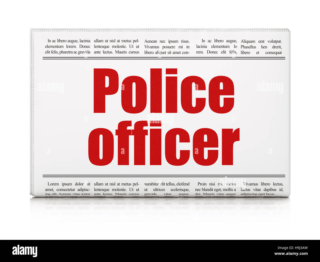 Law concept: newspaper headline Police Officer Stock Photo - Alamy