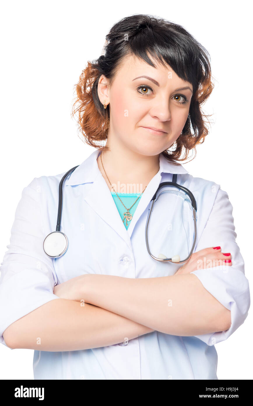Doctor vet woman on a white background isolated Stock Photo - Alamy