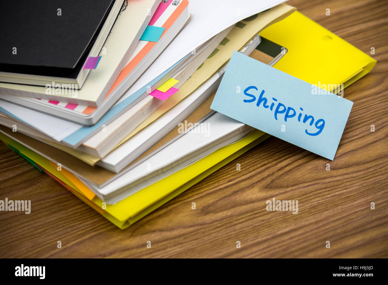 Shipping; The Pile of Business Documents on the Desk Stock Photo - Alamy
