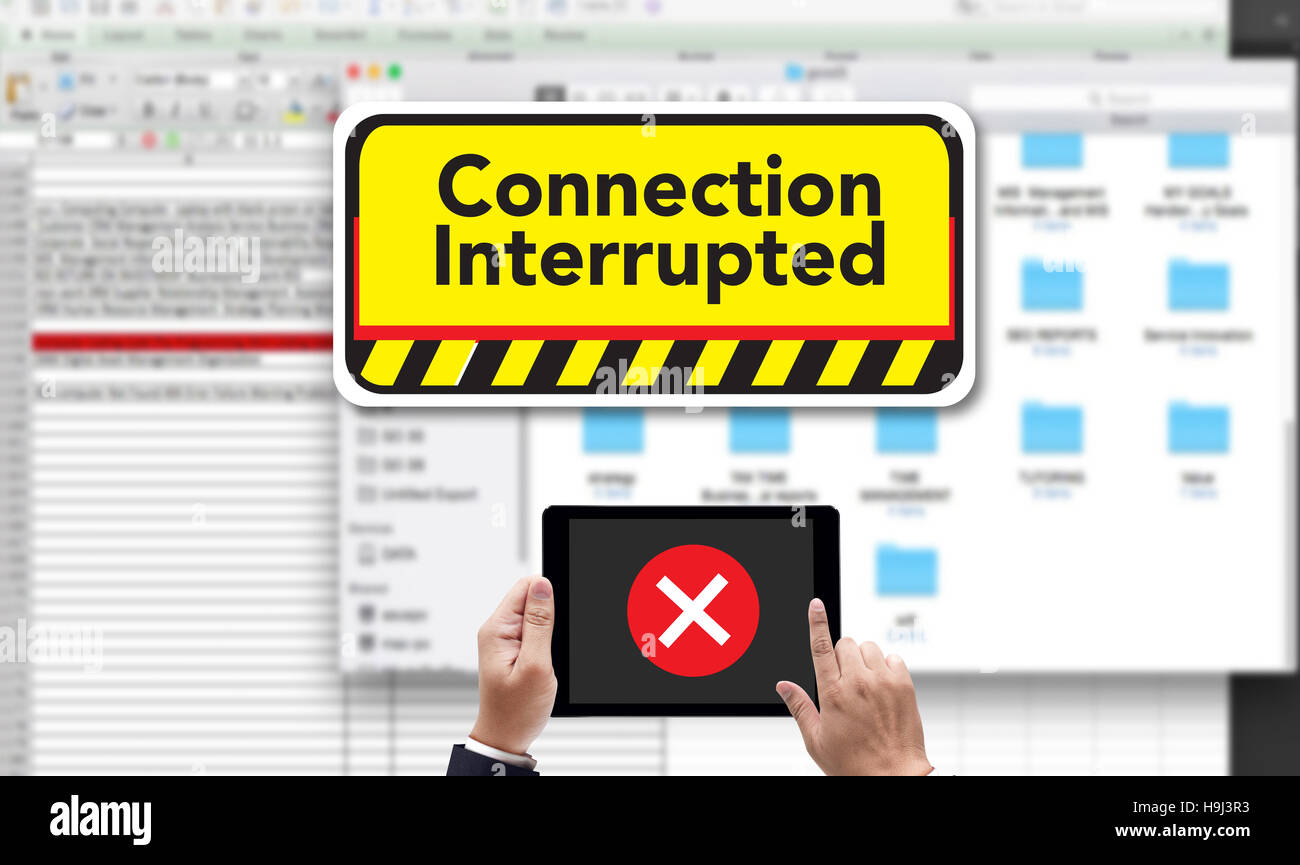 computer Interrupted Attention Alert Connection Interrupted War Stock ...