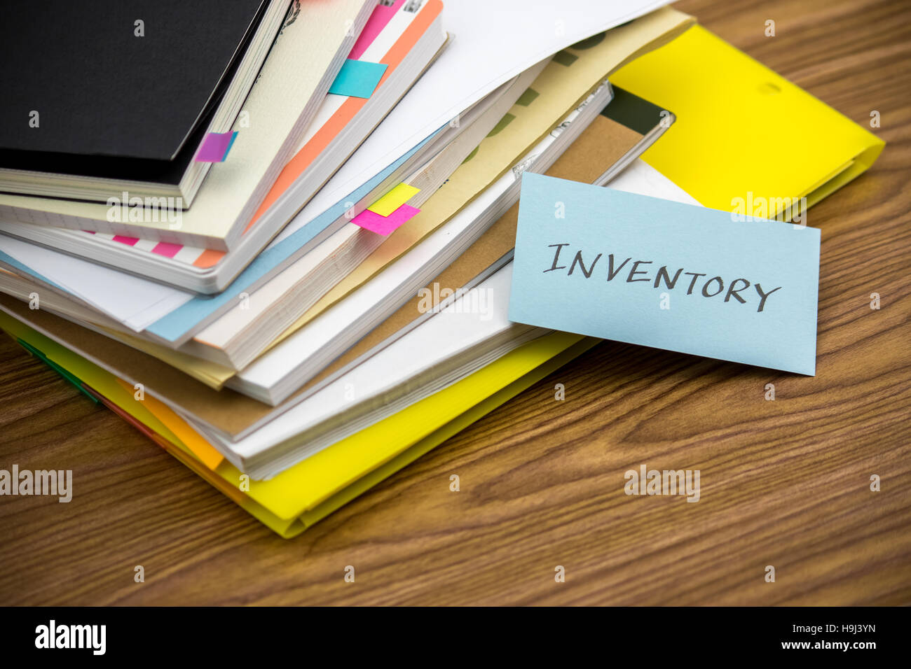 Inventory; The Pile of Business Documents on the Desk Stock Photo - Alamy