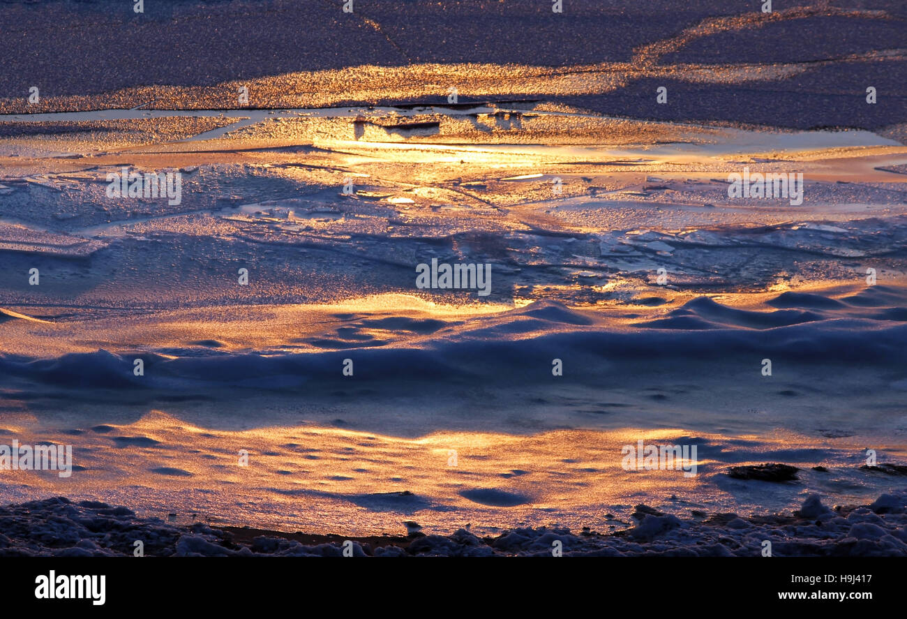 Texture ice surface of a river on the first day of freeze Stock Photo ...