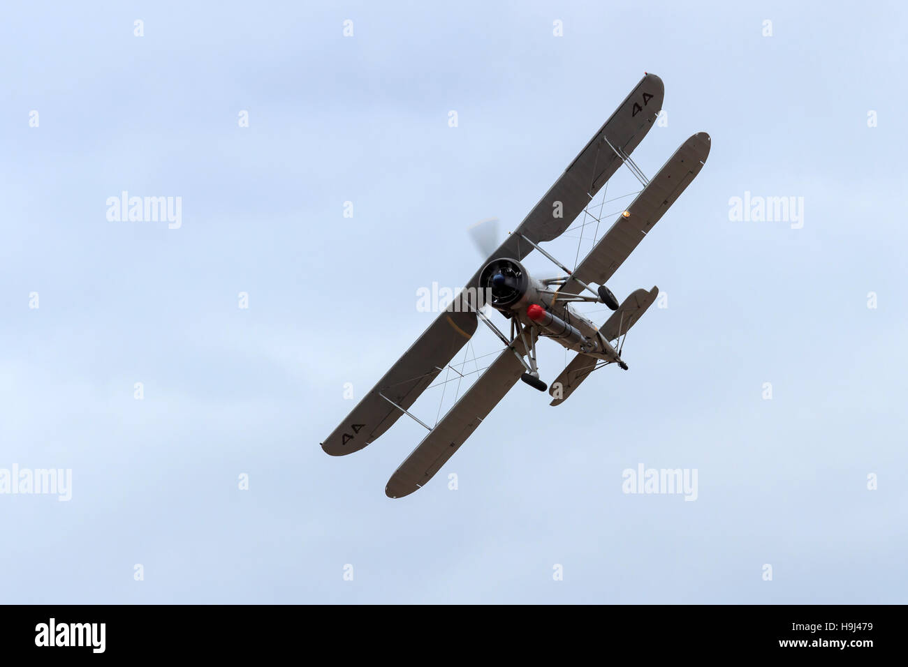 Royal Navy Fairey Swordfish biplane displaying at the Southport airshow ...