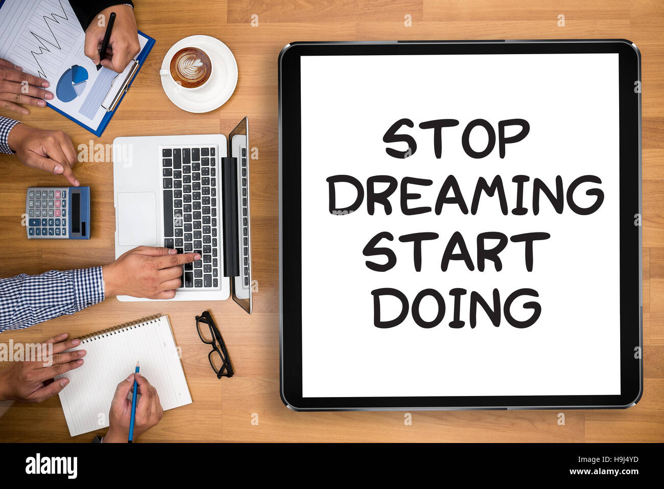 Stop Dreaming Start Doing Stock Photo - Alamy
