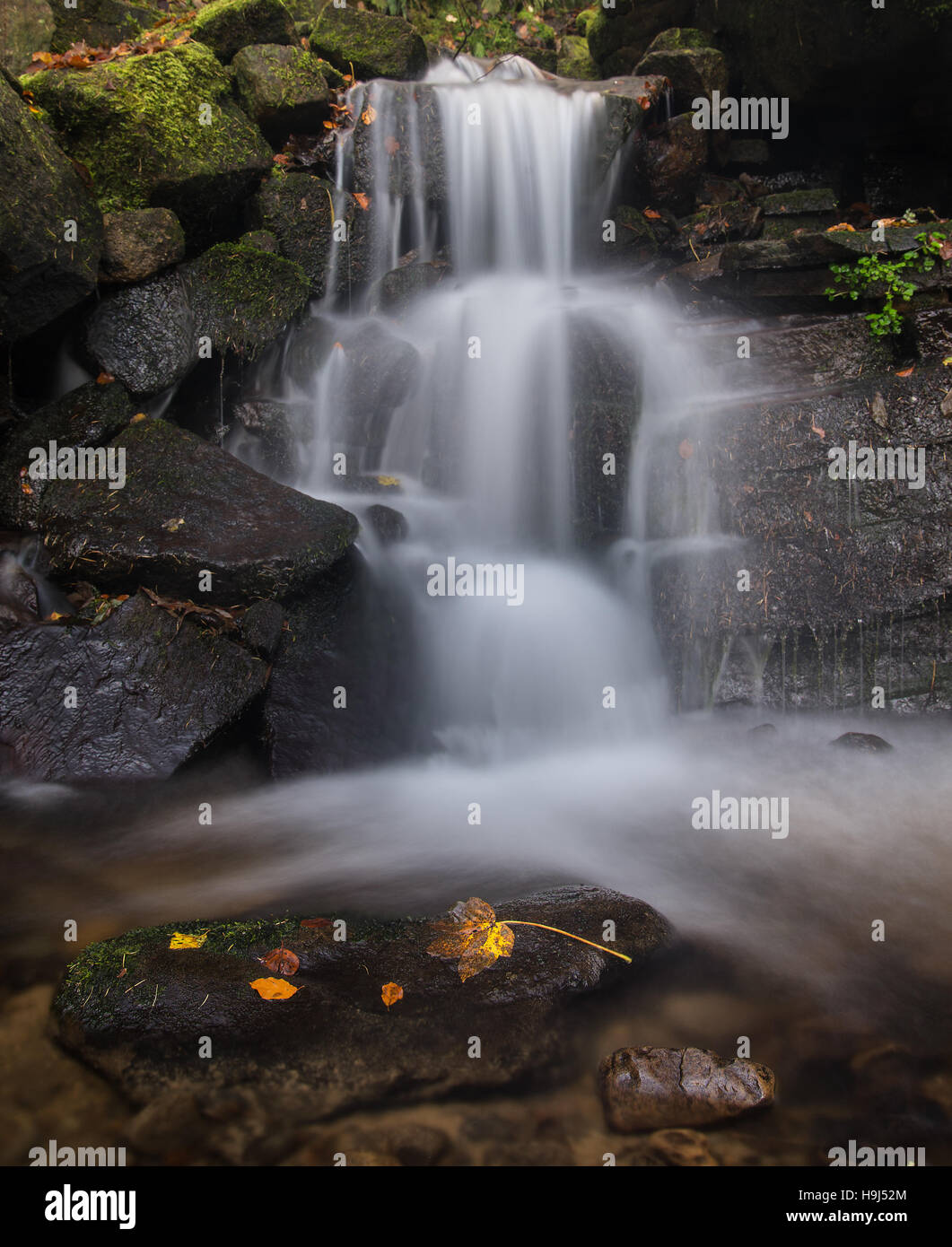 Waterfall in Autumn near Hebden Bridge Stock Photo - Alamy