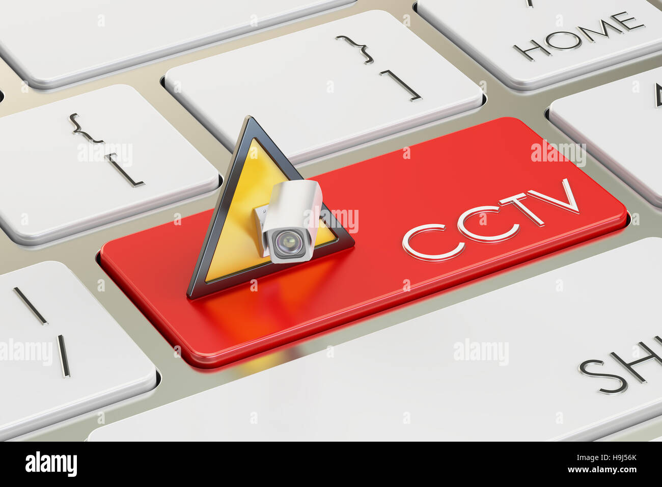 CCTV concept on red keyboard button, 3D rendering Stock Photo - Alamy