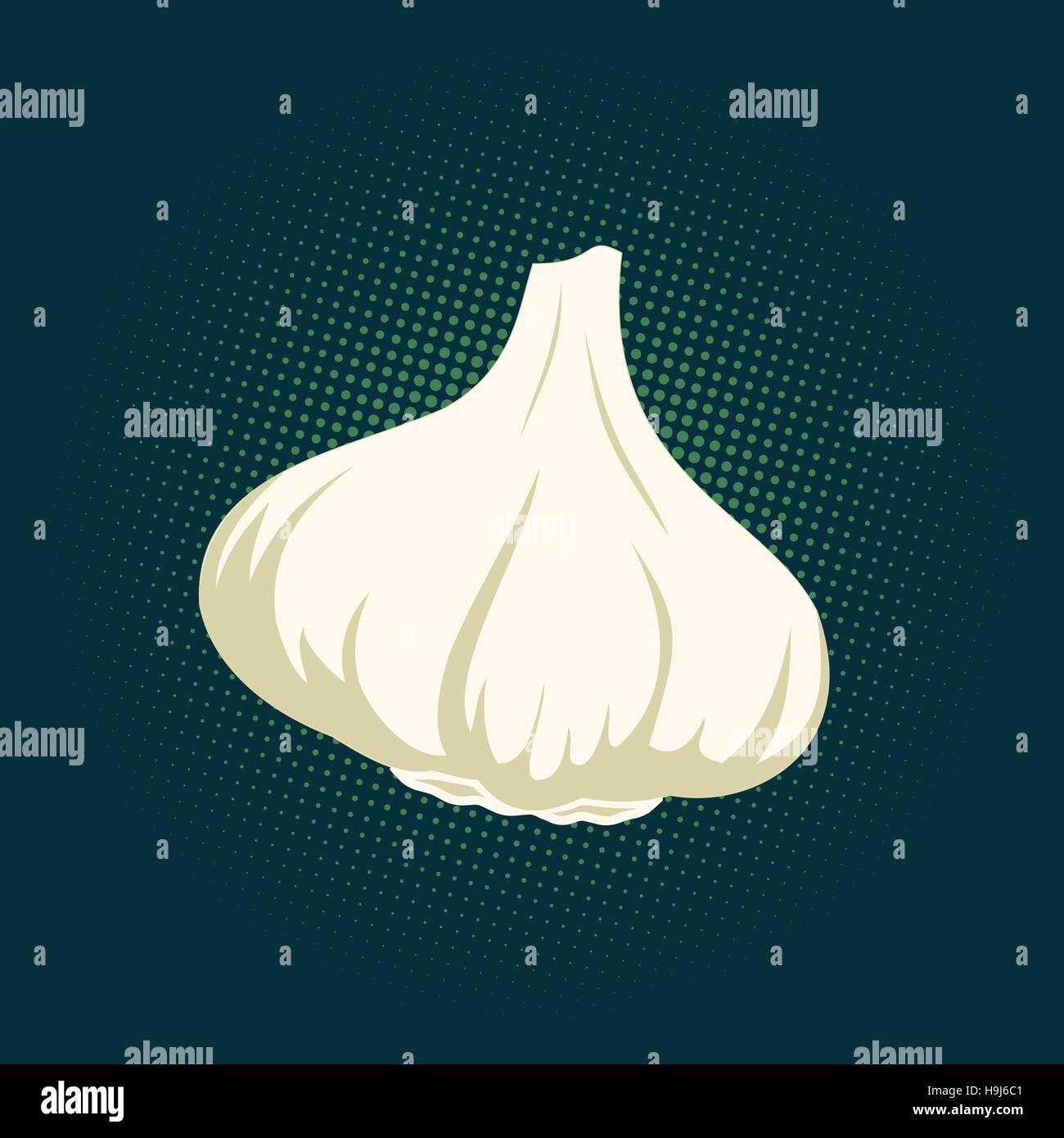 Garlic logo in flat style. Vegetable from the garden. Organic food ...