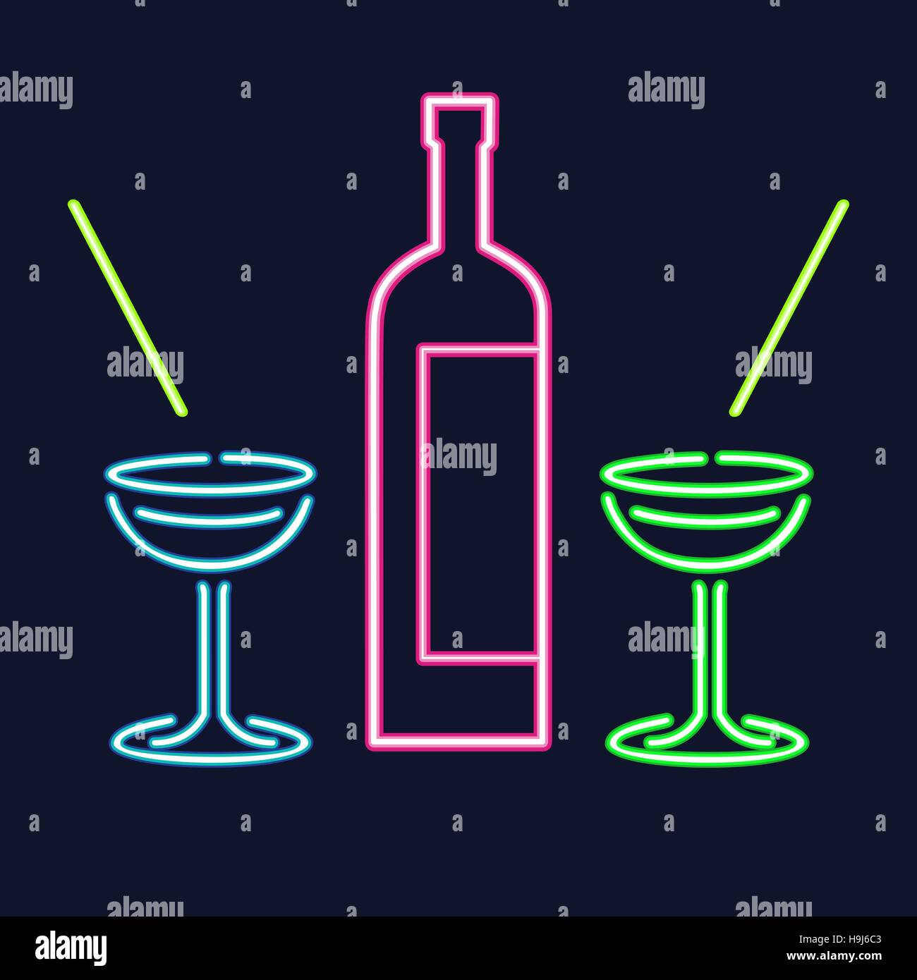 Neon Alcohol Bottles