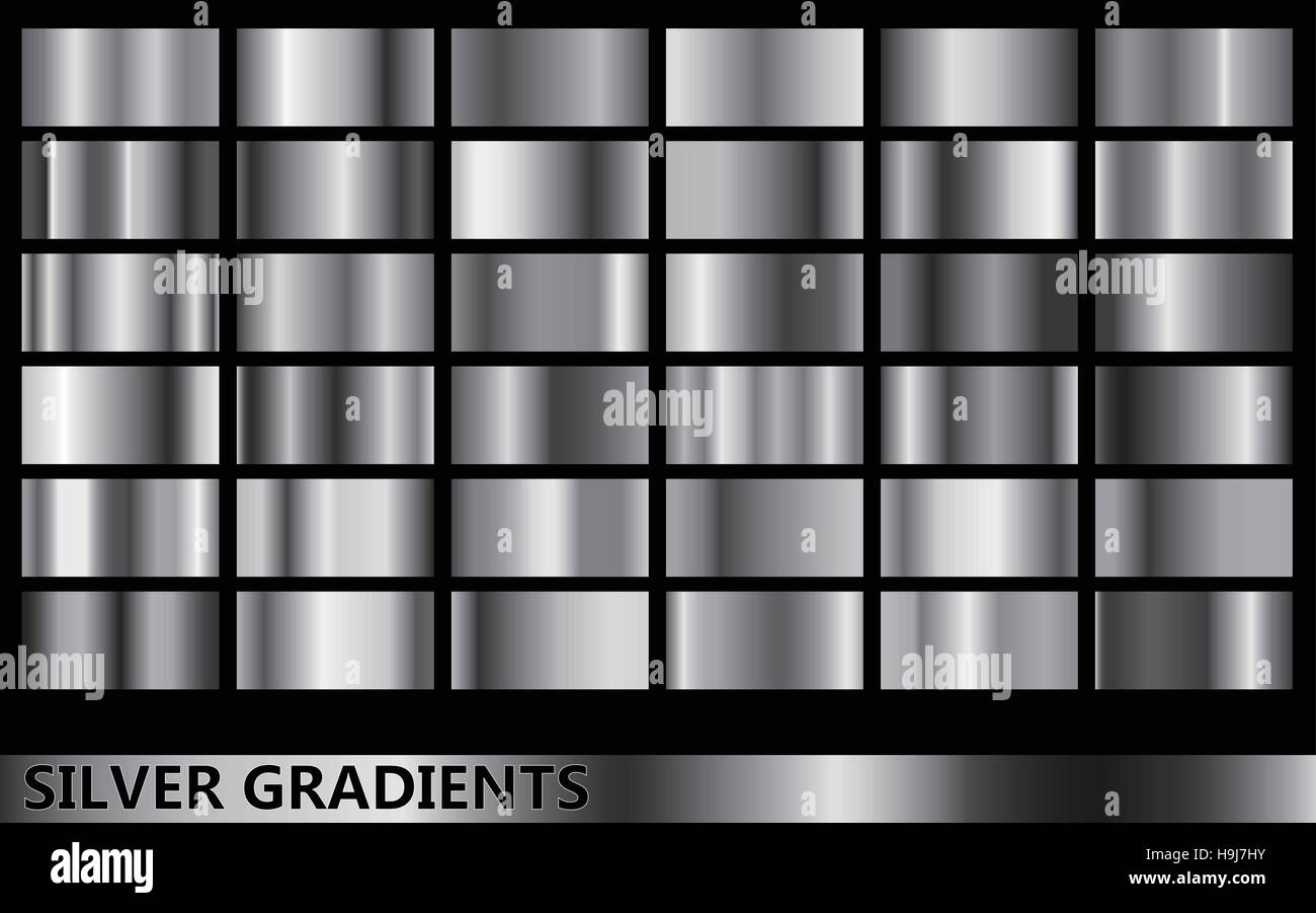 silver gradients collection, with several different kinds of golden ...