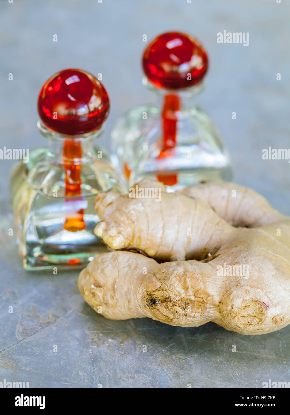 Ginger essential oil- Natural Spas Ingredients Stock Photo - Alamy