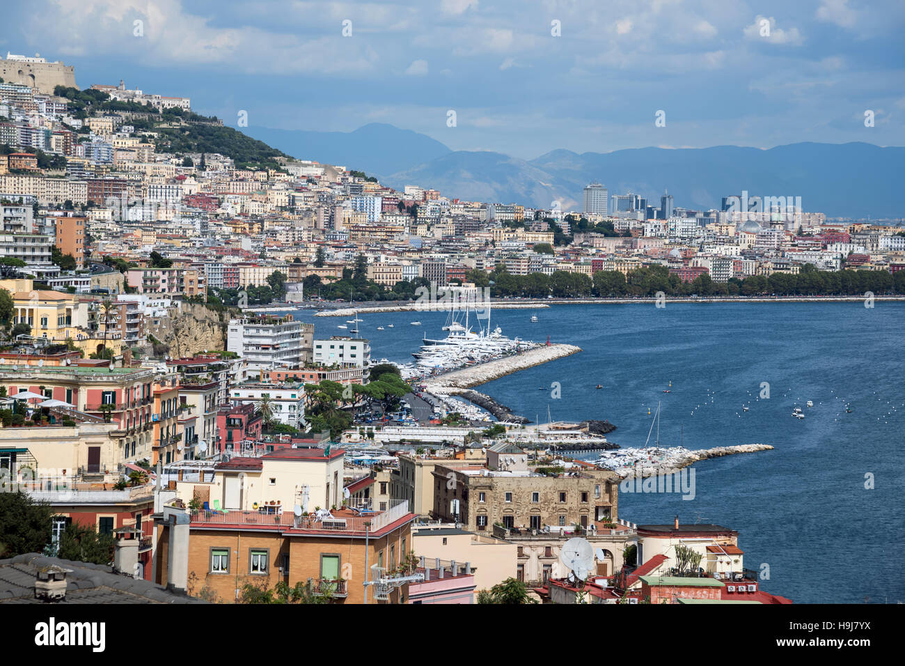View of Naples and Naples bay, Naples, southern Italy, Europe Stock ...