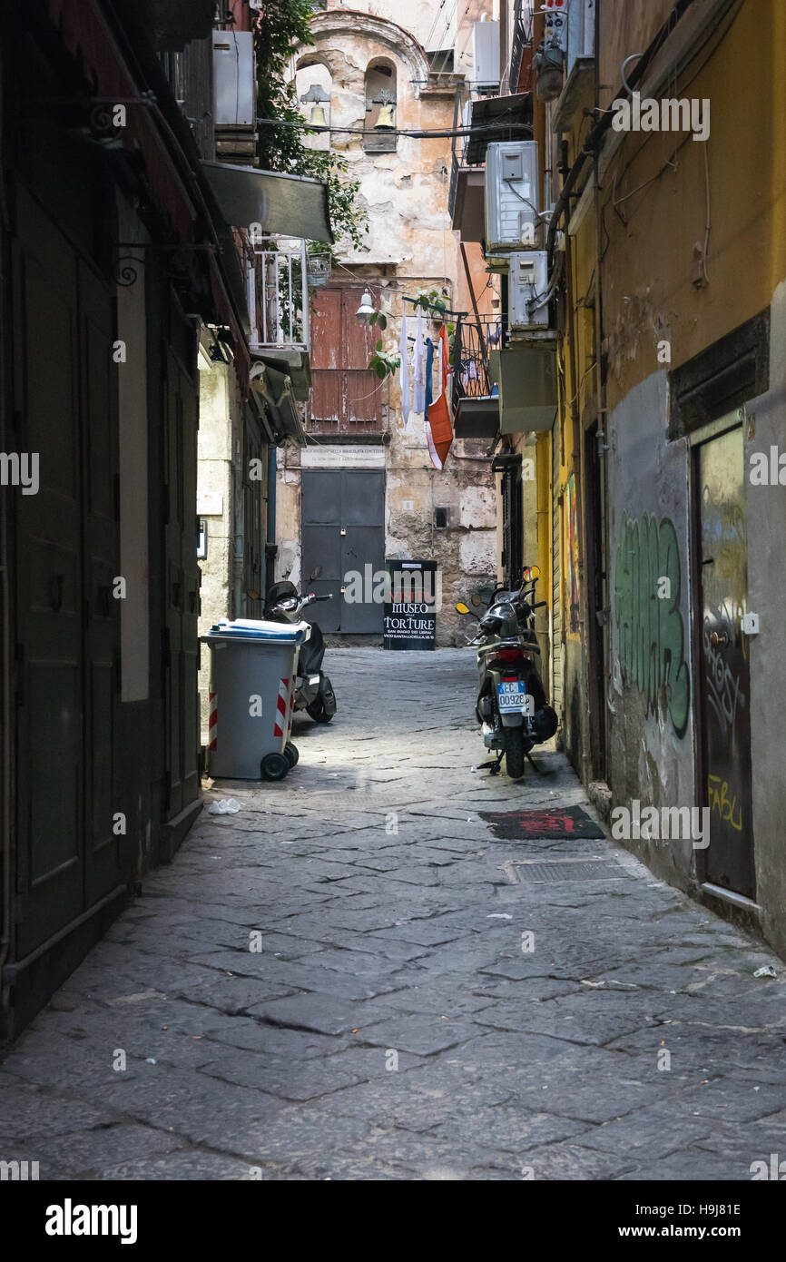 On the old streets of Naples, southern Italy, Europe Stock Photo - Alamy
