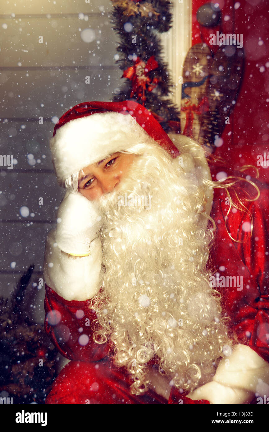 Santa on the door hi-res stock photography and images - Alamy