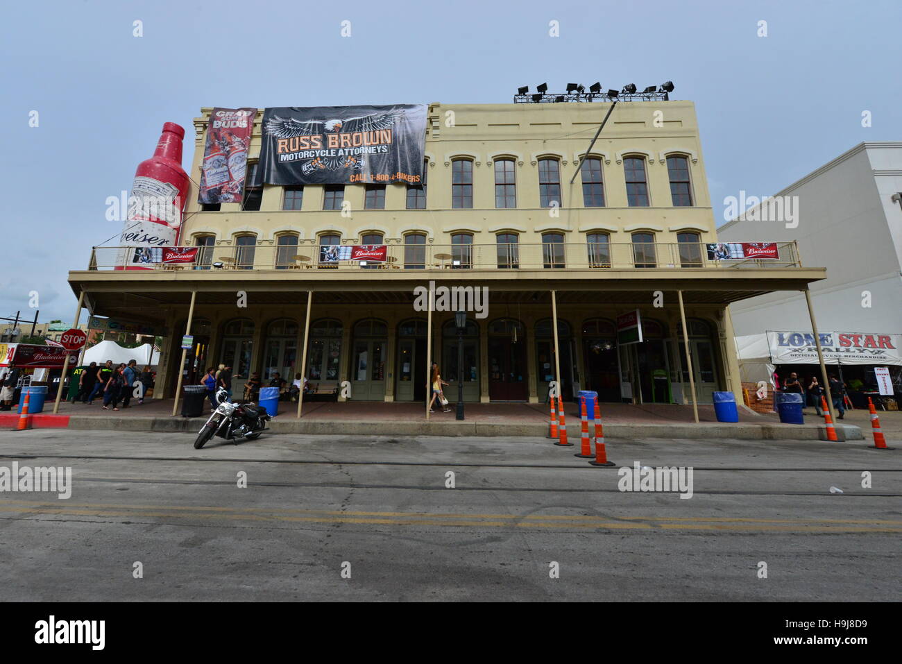 Motorcycle rally at The Strand in Galveston, Texas Stock Photo - Alamy